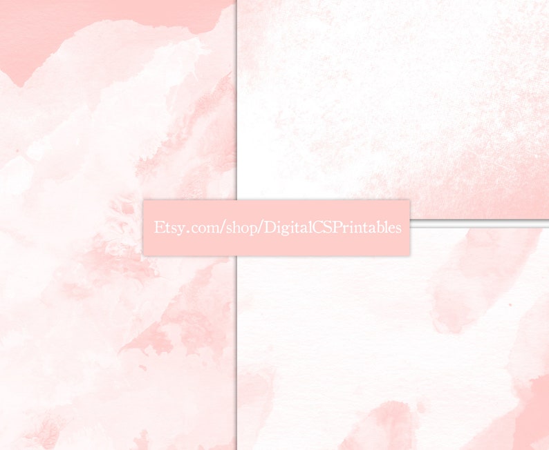 Blush Digital Paper Pastel Pink Watercolor Papers Commercial Use ...