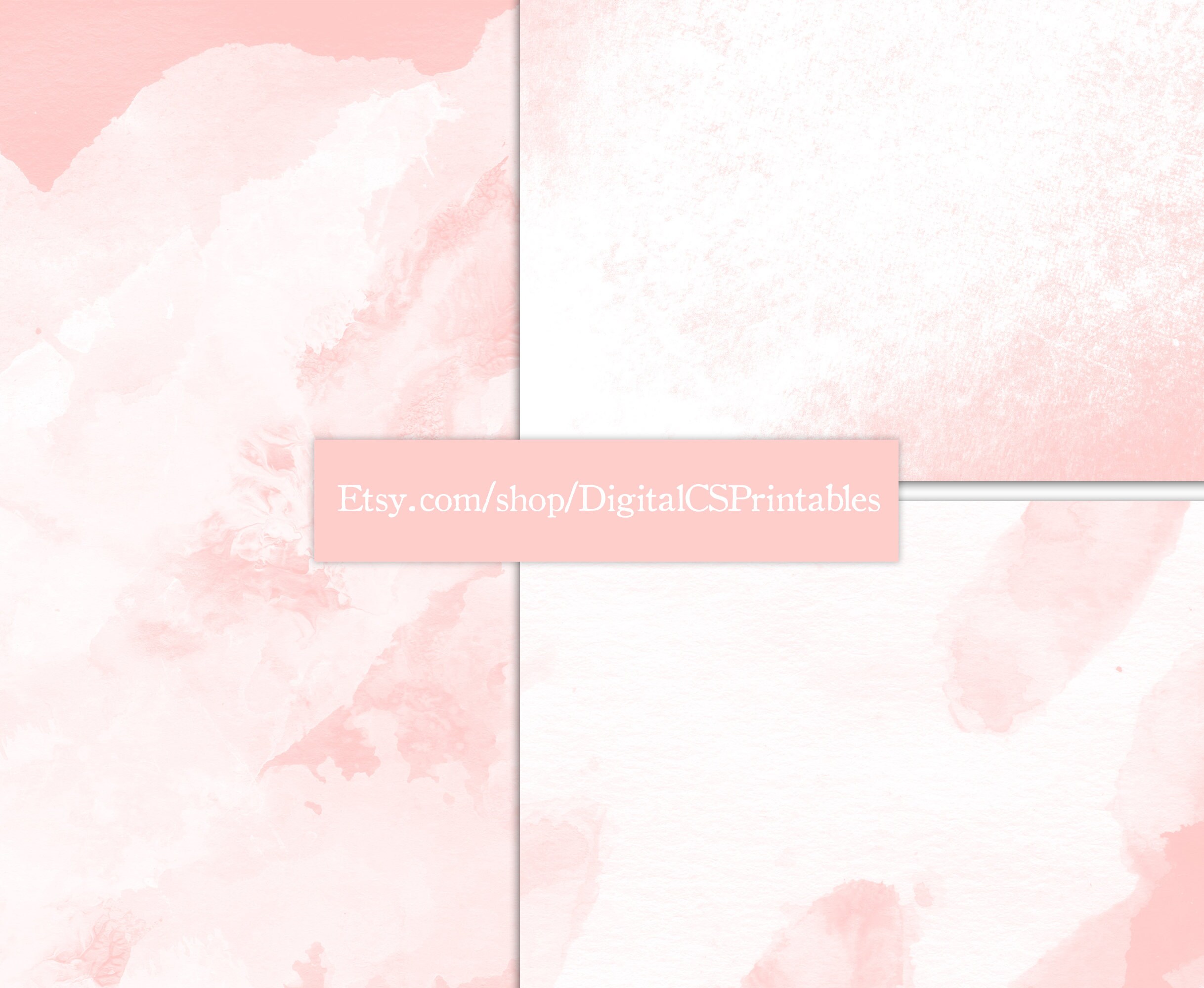 Blush Digital Paper Pastel Pink Watercolor Papers Commercial Use ...