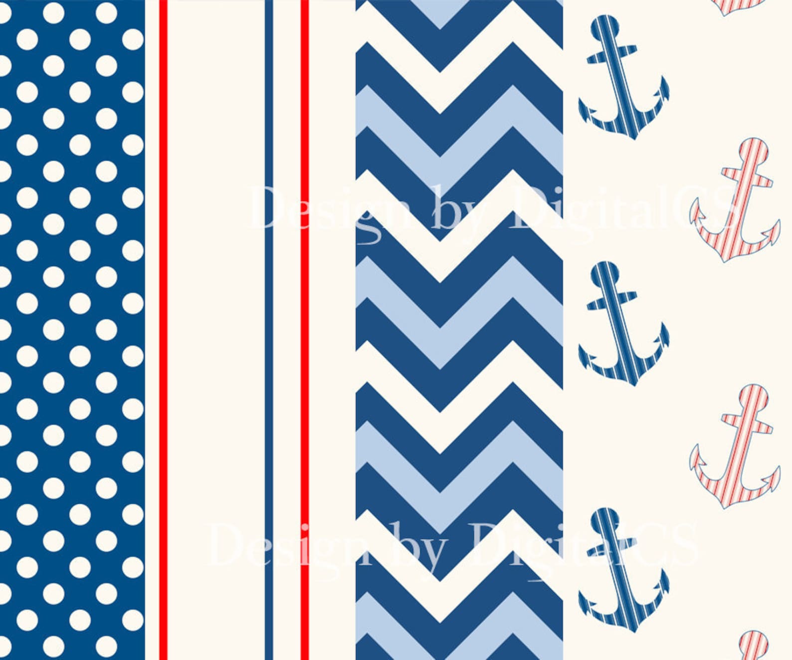 Nautical Digital Paper Chevron Digital Paper Nautical Paper Nautical ...