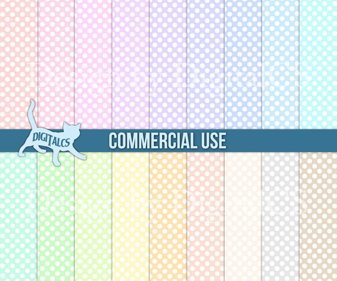 Polka Dot Paper Baby Digital Paper Polka Dot Digital Paper Pastel ...