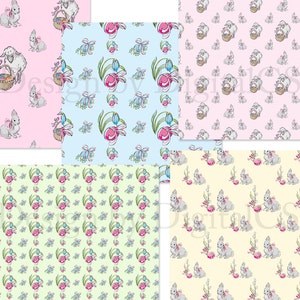 Easter Digital Paper Easter Scrapbook Paper Bunny Digital Paper Pink ...