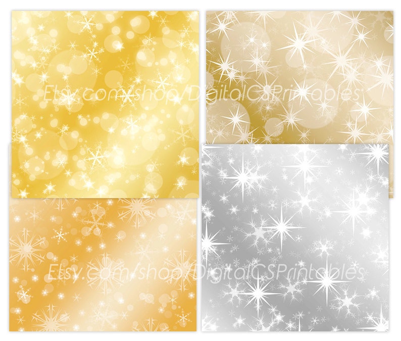 Christmas Digital Paper Gold Digital Paper Bokeh Christmas Gold Bokeh ...