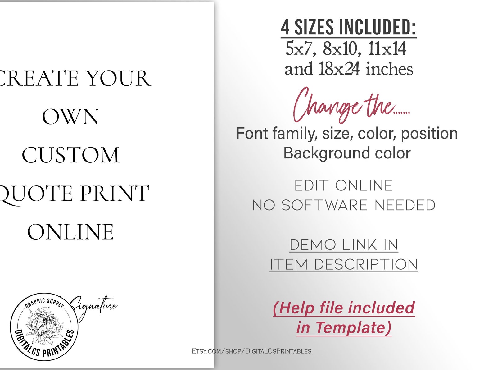 Editable Quote Sign Custom Print Custom Sign Template Print Create Your ...