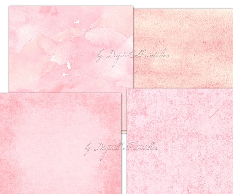 Papeles digitales de acuarela rosa Papel digital texturizado Fondos ...
