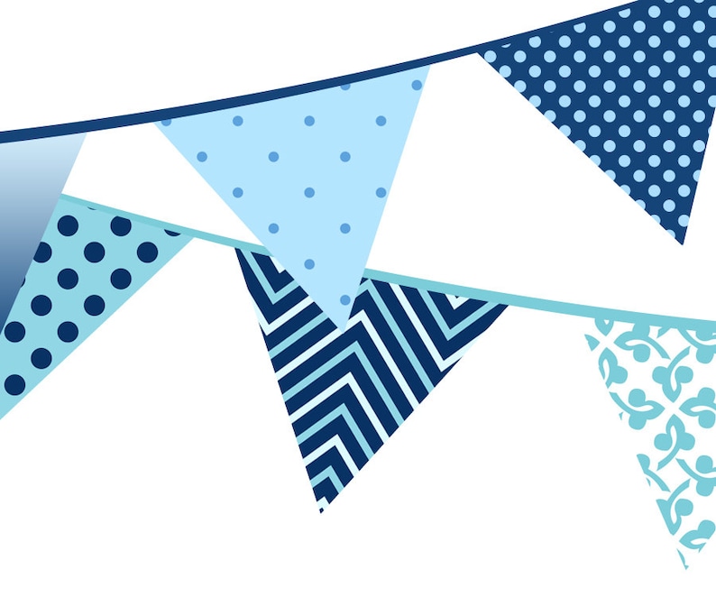 Blue Bunting Clipart Bunting Clip Art Commercial Use Blue Bunting ...