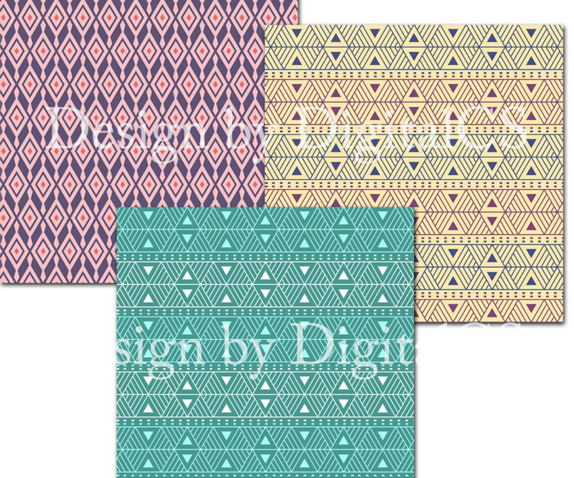 Aztec Digital Paper Aztec Tribal Digital Paper Tribal - Etsy