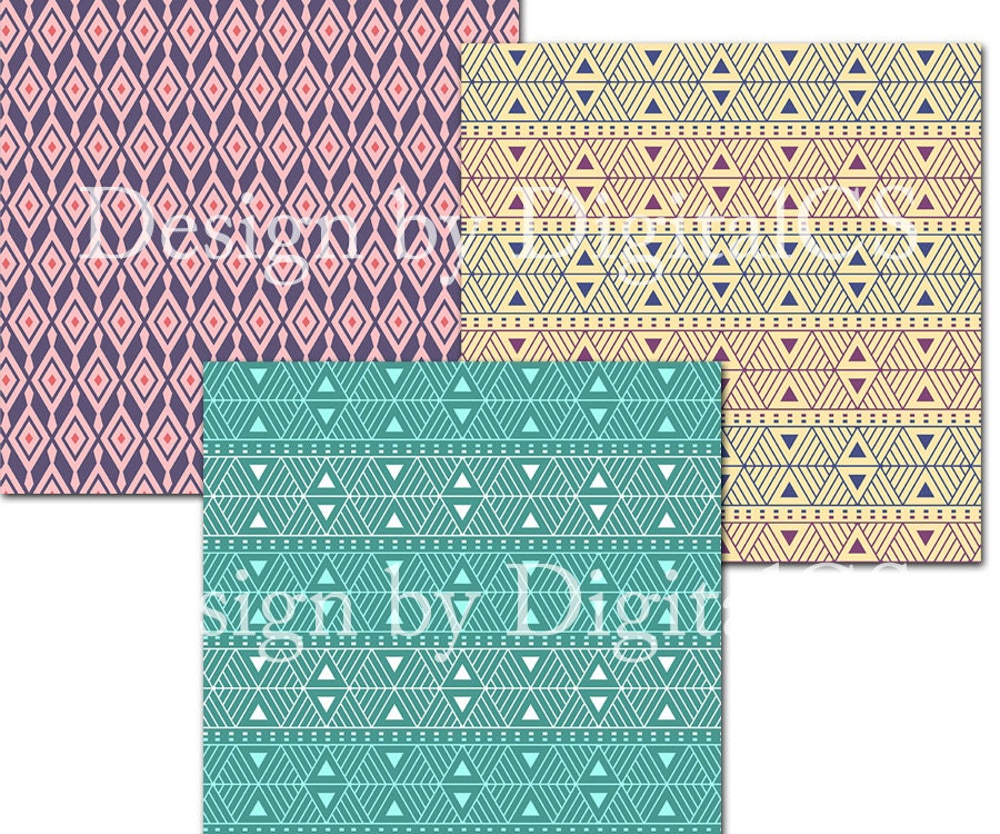 Aztec Digital Paper Aztec Tribal Digital Paper Tribal - Etsy