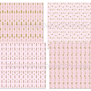 Gold and Pink Arrow Digital Paper Arrow Gold Glitter Digital Paper ...