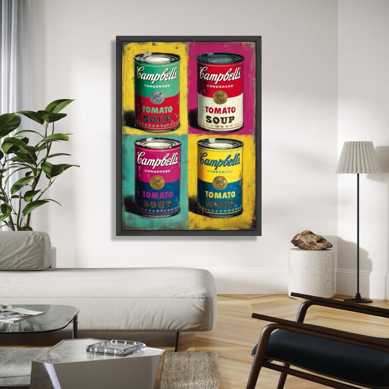 Pop Art Campbell’s Soup Cans Canvas, Colorful Retro Kitchen Wall Art ...
