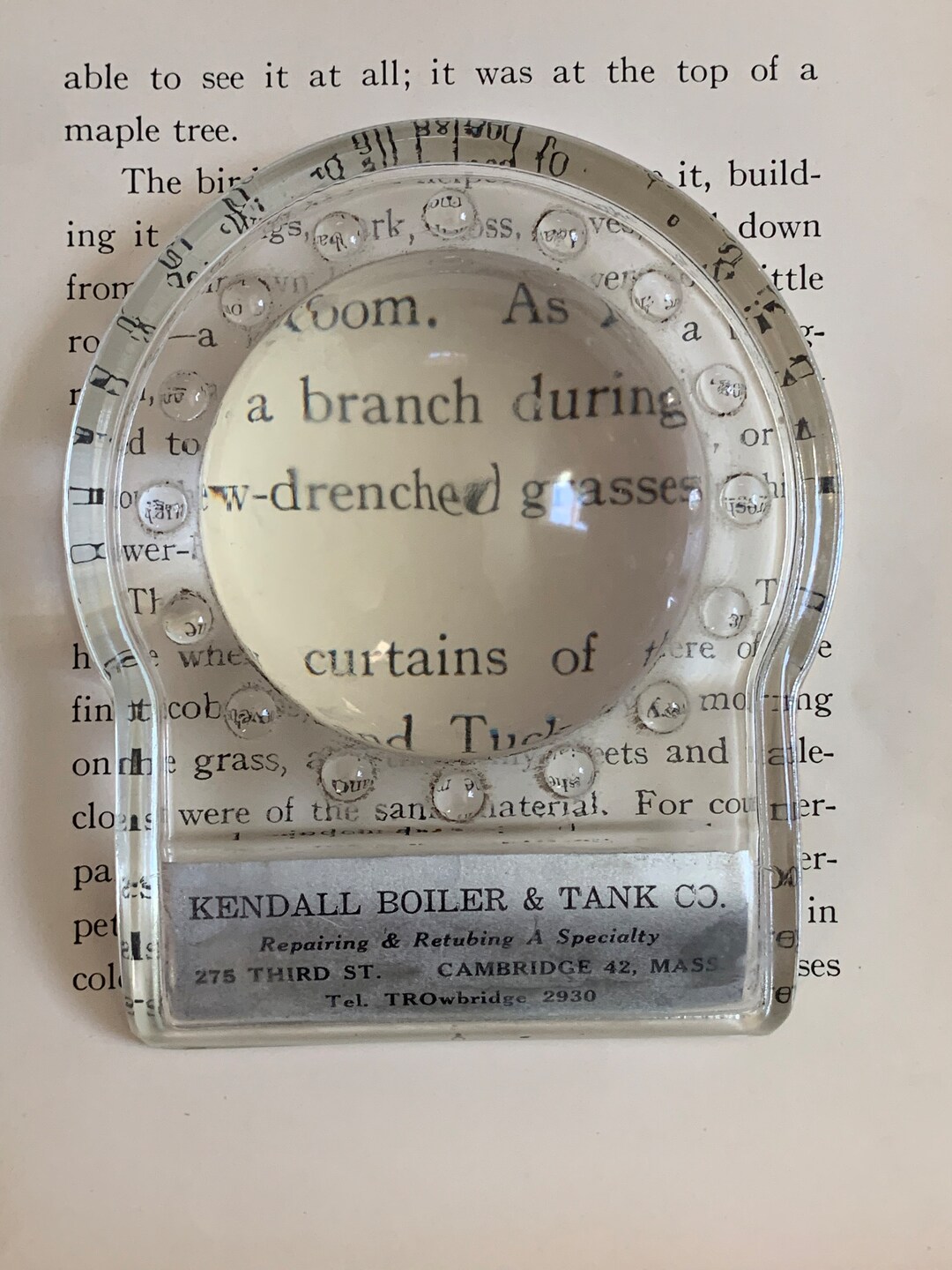 Vintage Desktop Paperweight and Magnifying Glass Cambridge, MA - Etsy