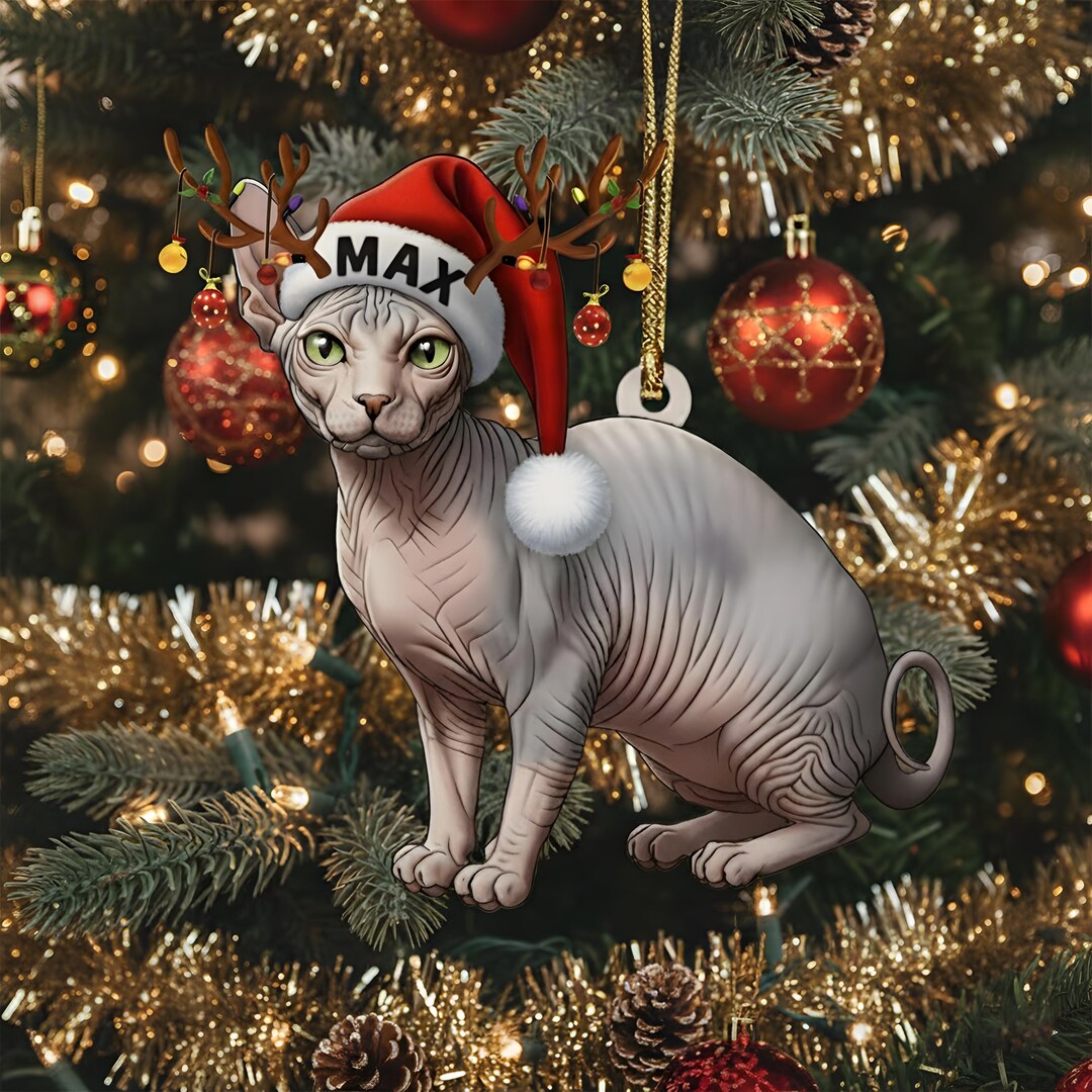 Personalized Sphynx Cat Christmas Ornament, Pet Memorial Gift - Etsy