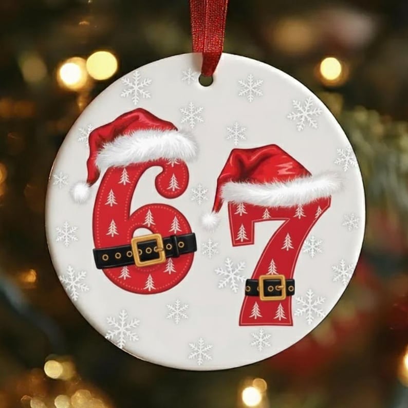 Custom 67 Christmas Ornament: Gen Z Alpha Brainrot Meme Ornament - Etsy