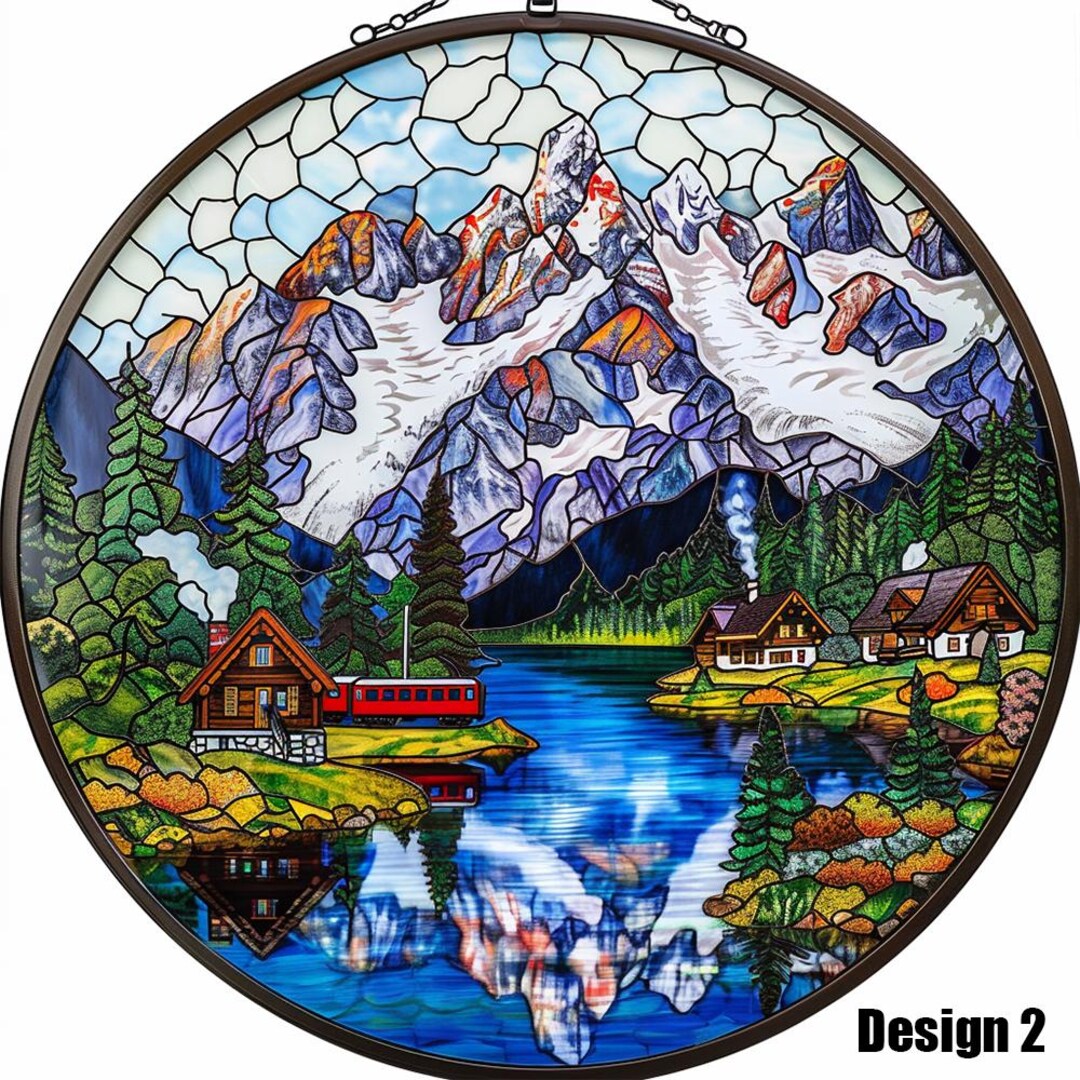Swiss Alps Matterhorn Miniature Stained Glass Suncatcher Travel ...