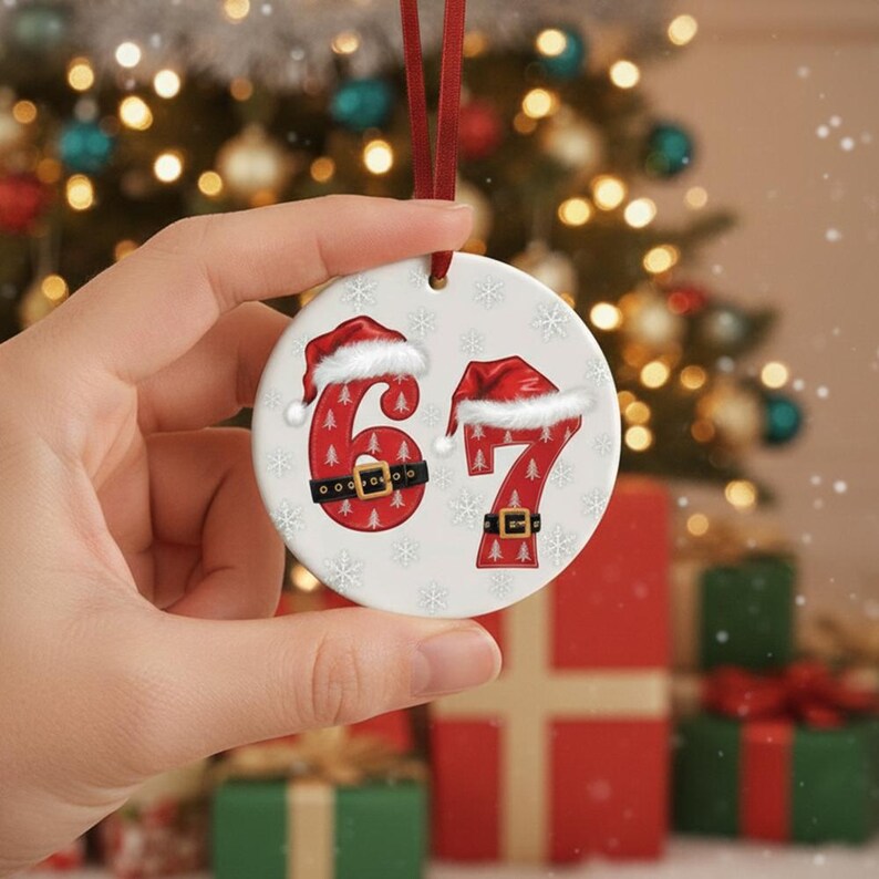 Custom 67 Christmas Ornament: Gen Z Alpha Brainrot Meme Ornament - Etsy