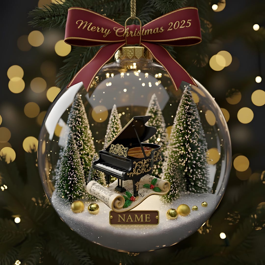 Adorno navideño personalizado de piano, regalo para músicos - Etsy México
