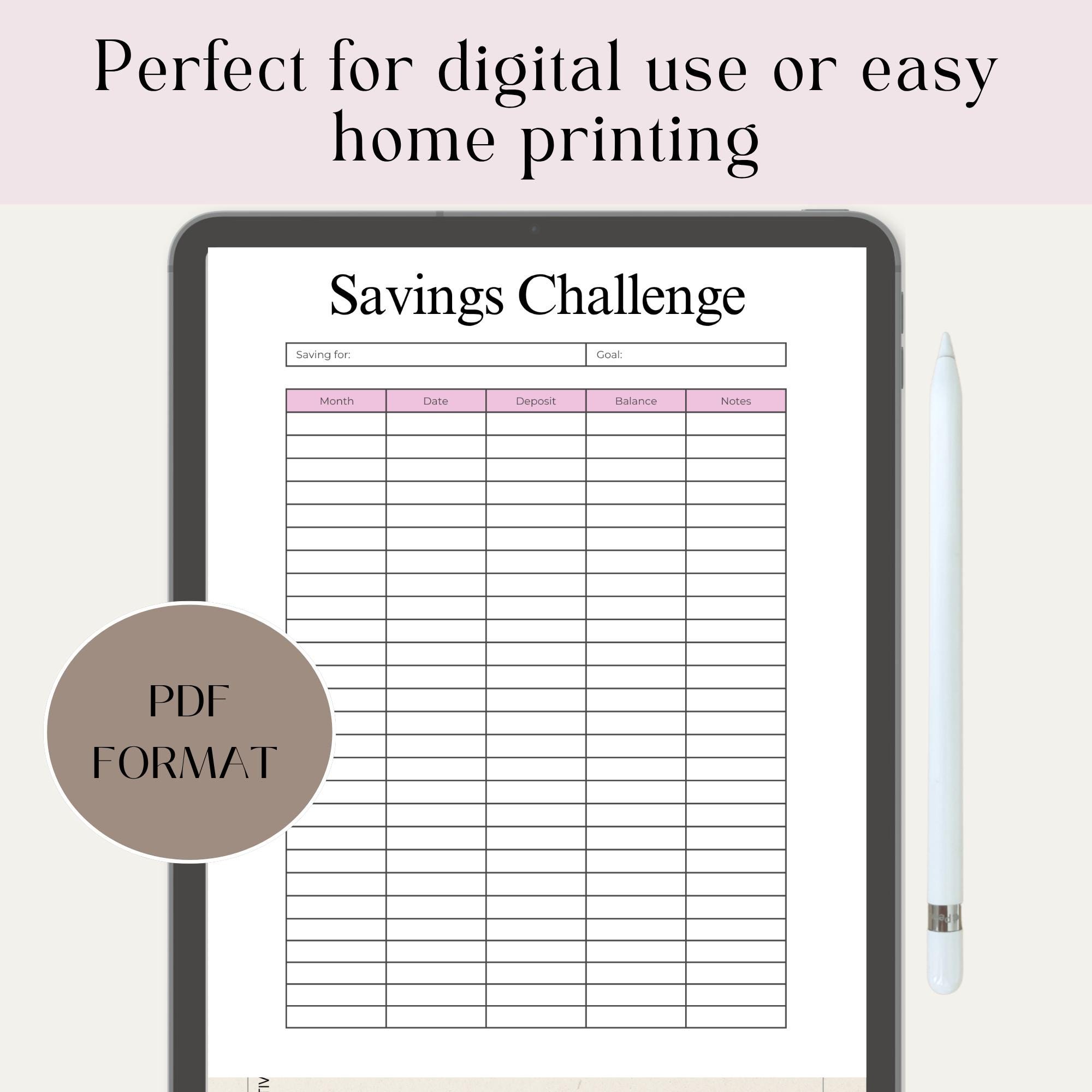 Savings Challenge Printable | Mini Tracker ,goal Sheet ,budget Planner ...