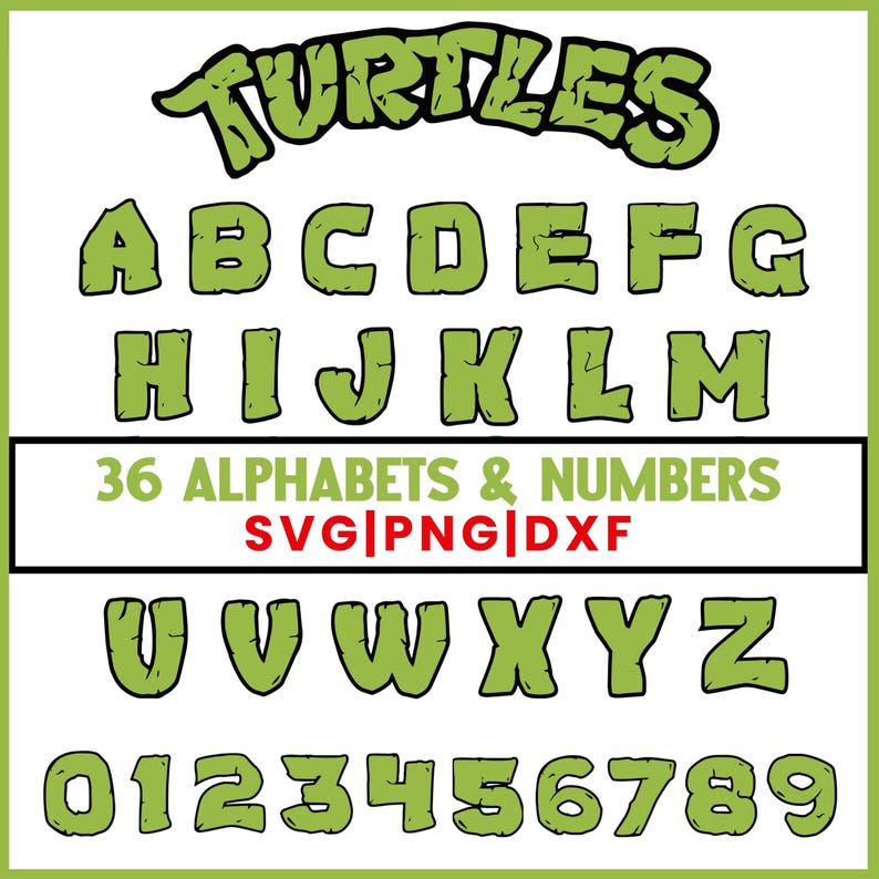 Turtles Font SVG, Turtles Alphabet Svg, Instant Download, Turtles Svg ...