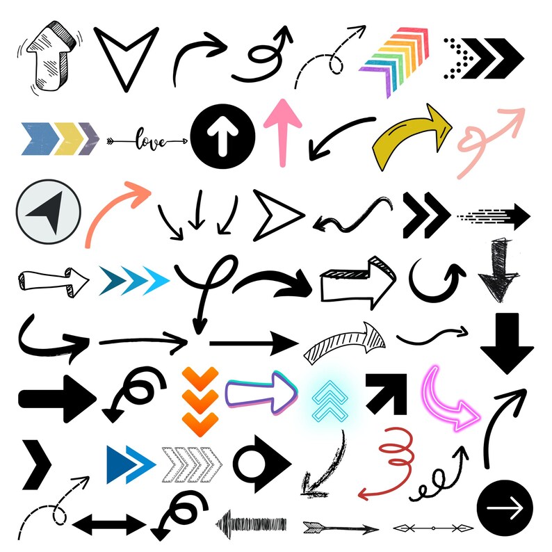 200 Arrows SVG Bundle: Vector Clipart, PNG, Cut Files (cricut ...