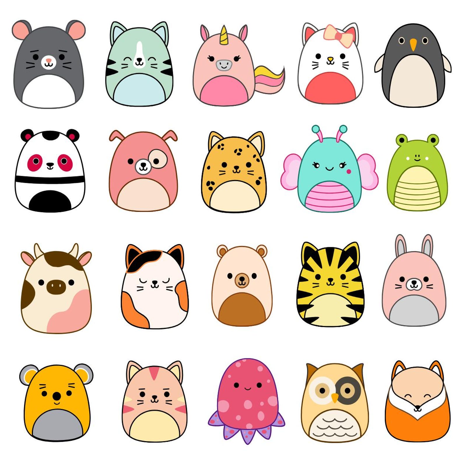 Squishmallow Clipart Bundle: PNG SVG Cricut Designs (digital Download ...