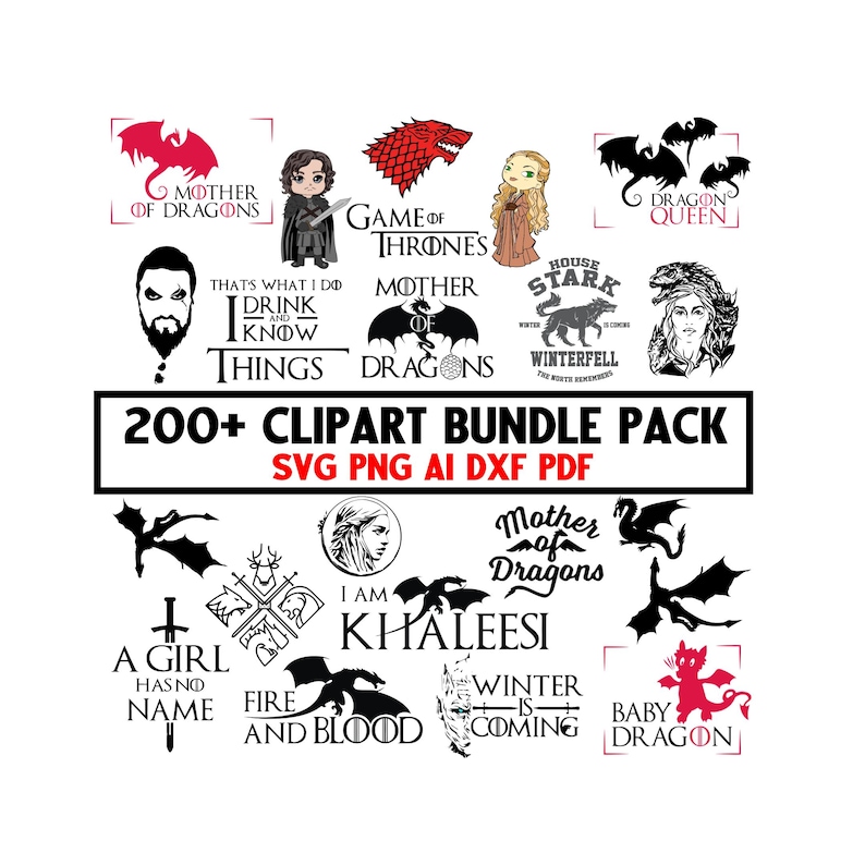 GOT SVG Bundle: House of the Dragons Clipart, GOT Png (digital Download ...