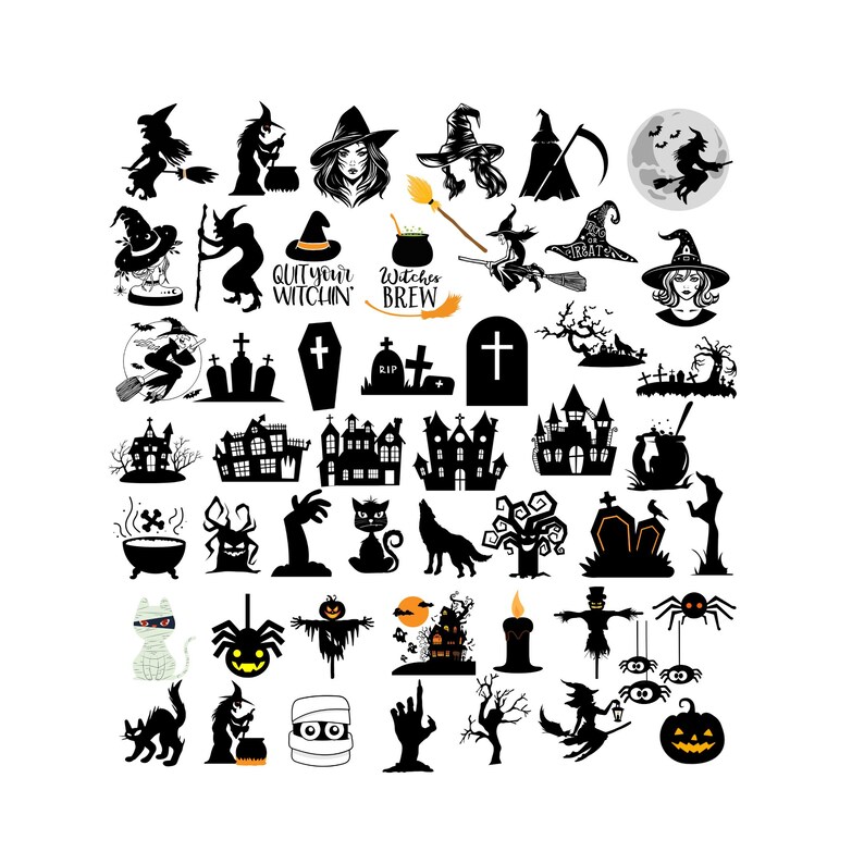 Halloween Elements SVG, Halloween Elements Clipart, Halloween Svg ...
