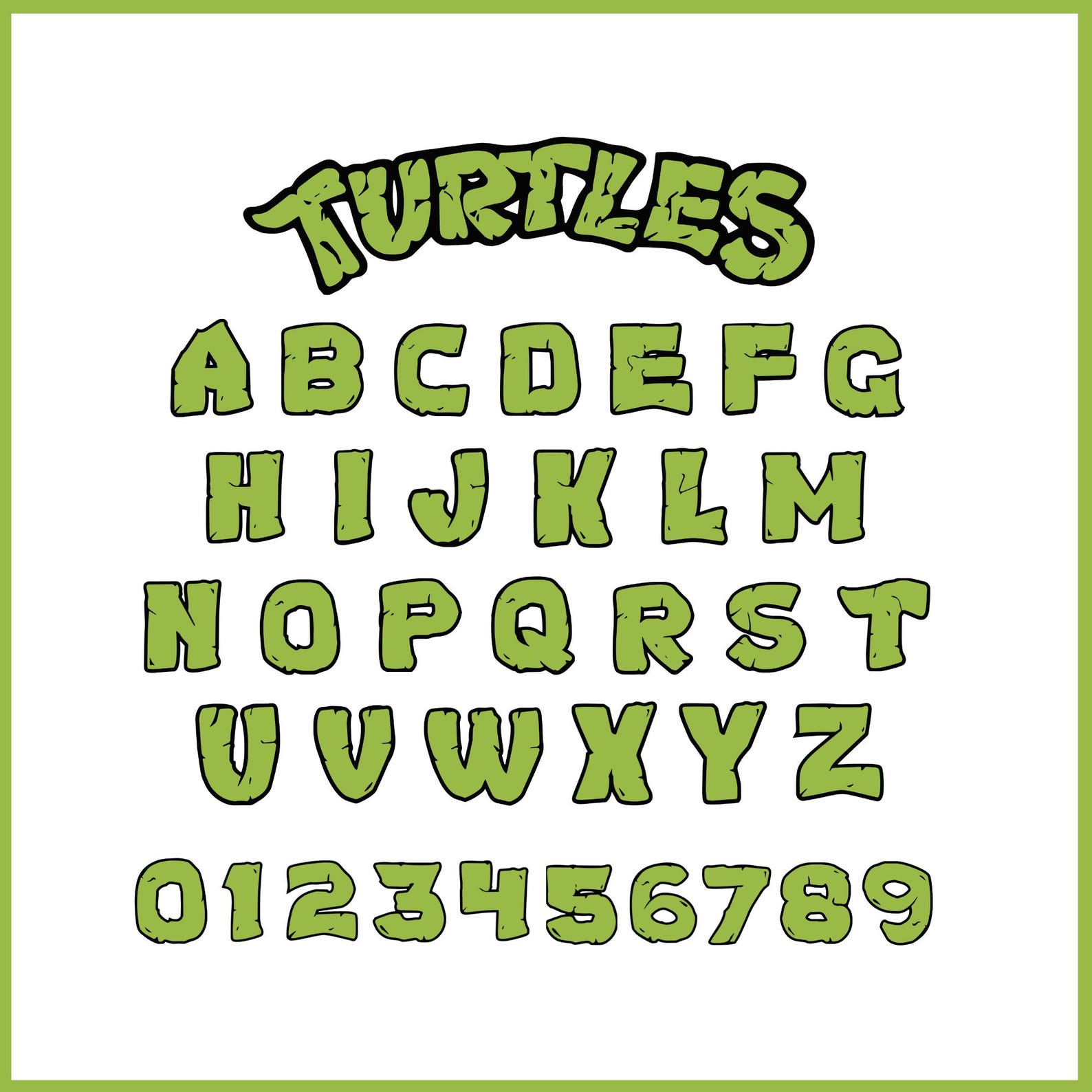 Turtles Font SVG, Turtles Alphabet Svg, Instant Download, Turtles Svg ...