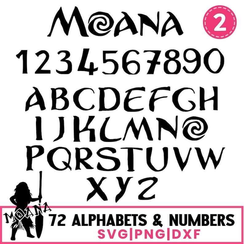 Moana Font SVG: Cricut Alphabet Letters, PNG Canva Font, Moana Svg ...