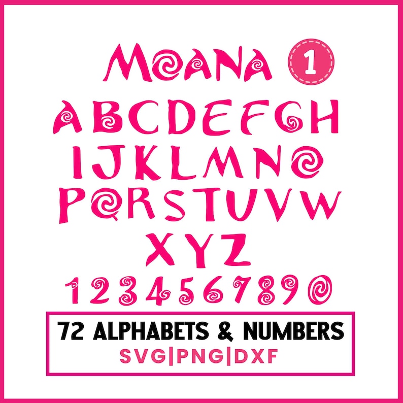 Moana Font SVG: Cricut Alphabet Letters, PNG Canva Font, Moana Svg ...