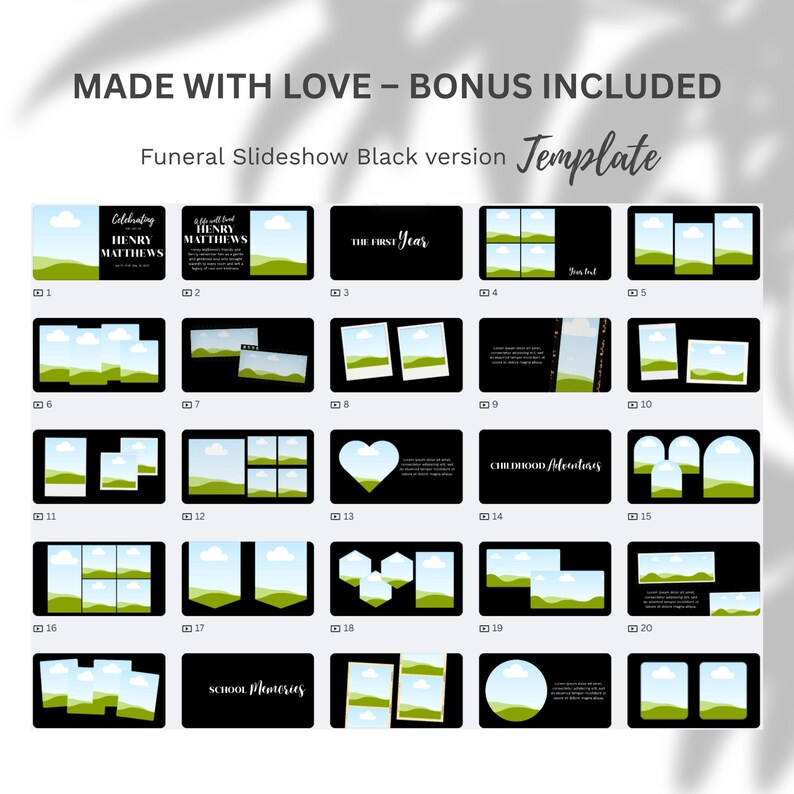 Celebration of Life Slideshow Template: Minimalist Memorial (instant ...