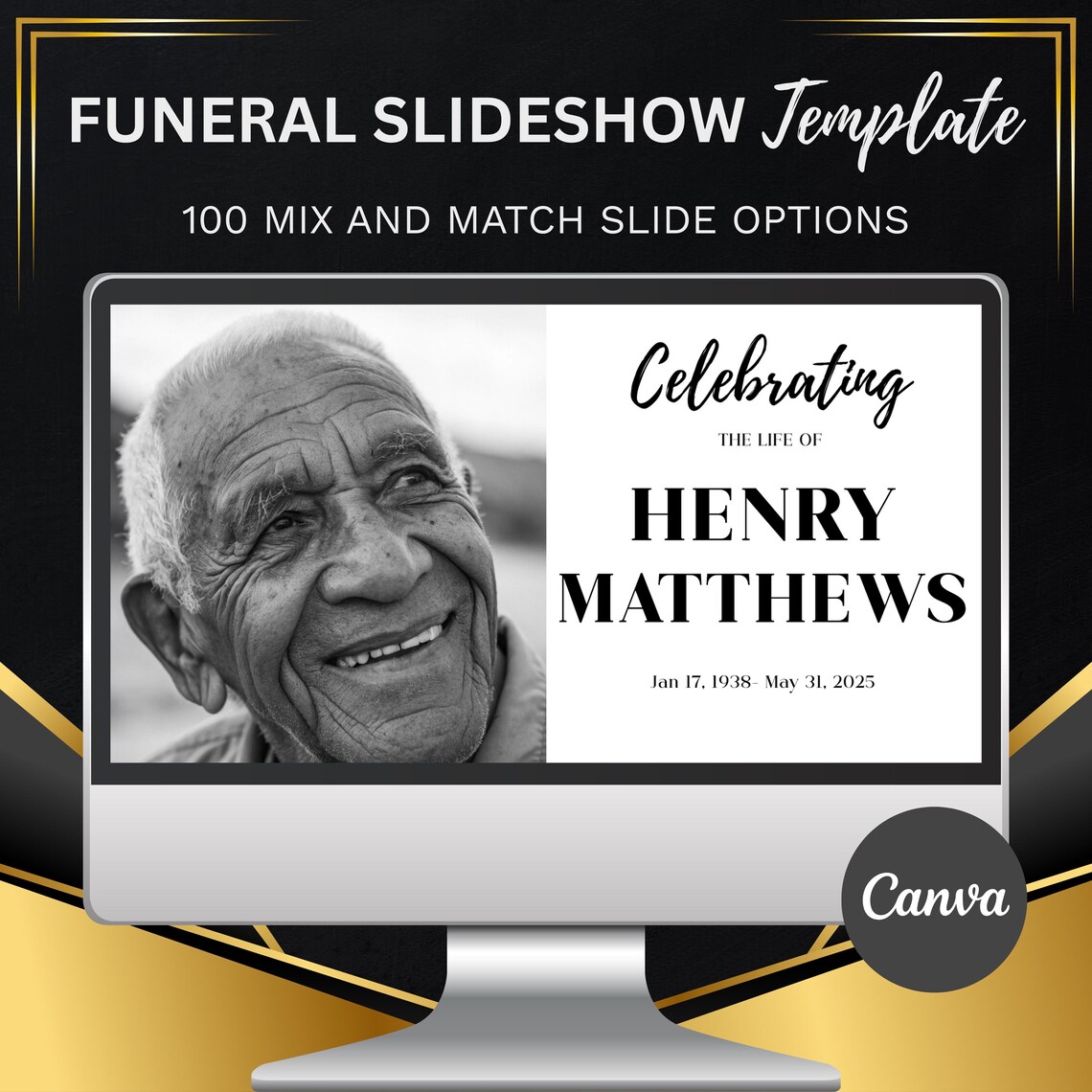 Celebration of Life Slideshow Template: Minimalist Memorial (instant ...