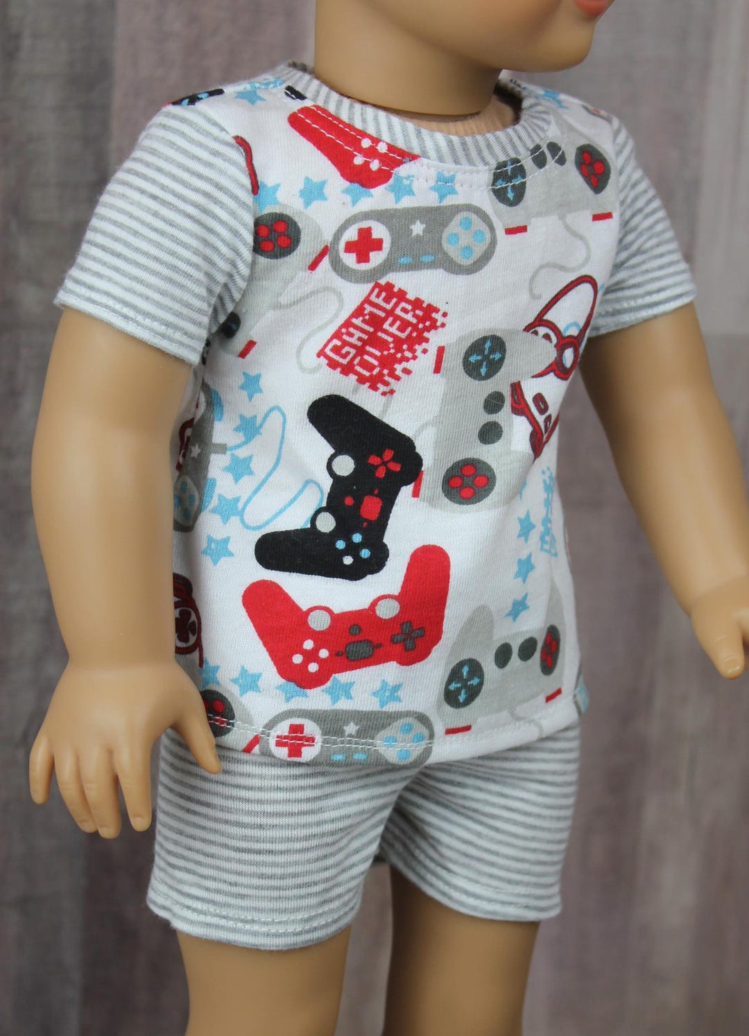 18 Inch Boy Doll Clothes, Game Over! Gamer Controls, Slumber Party - Etsy