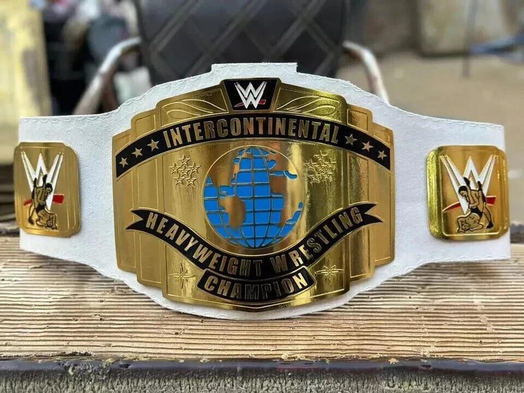 Intercontinental Heavyweight Championship Wrestling Replica Belt White ...