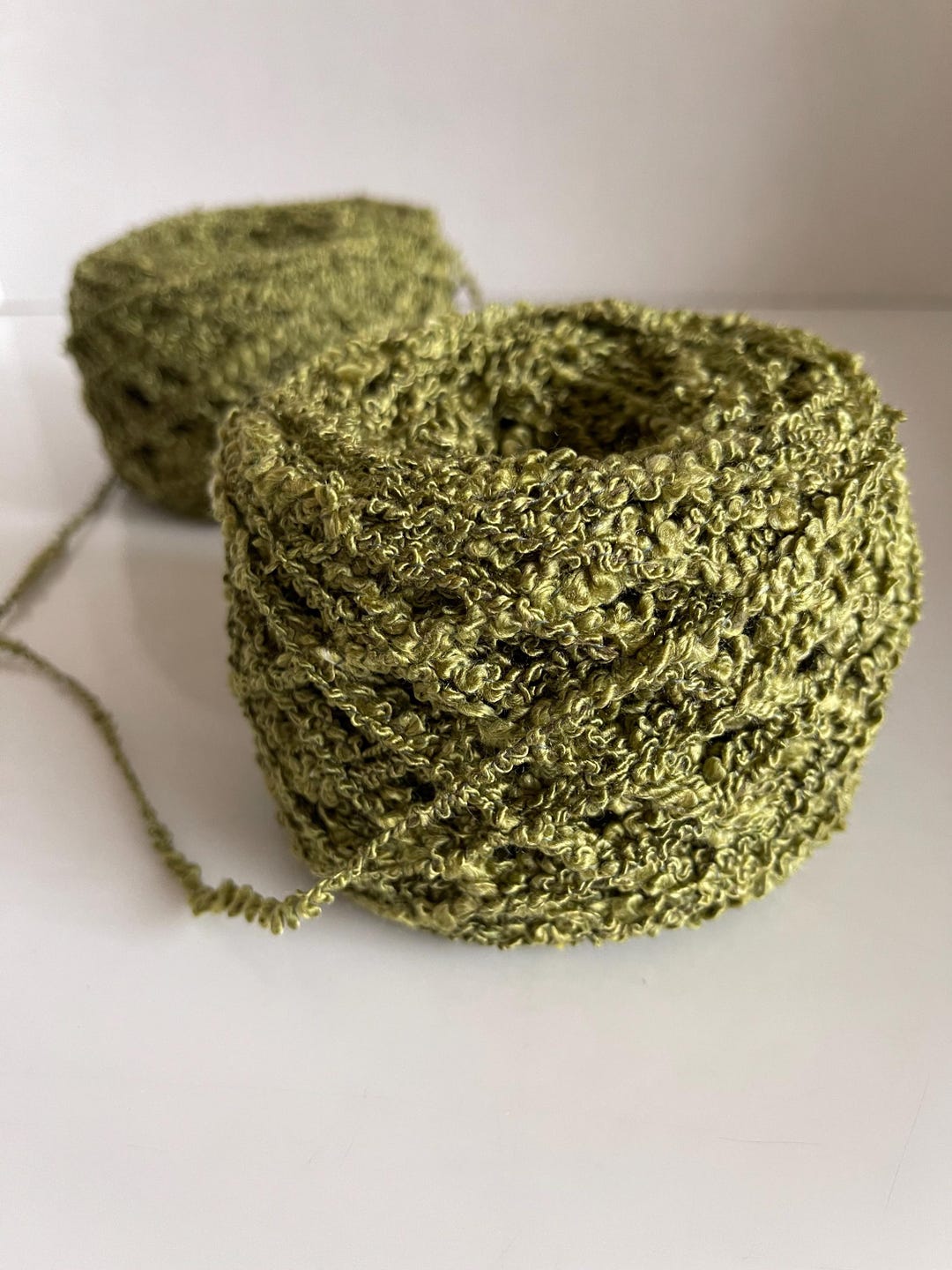 Green Weaving Yarn, Boucle Yarn, Acrylic Novelty Yarn, Textured Yarn ...