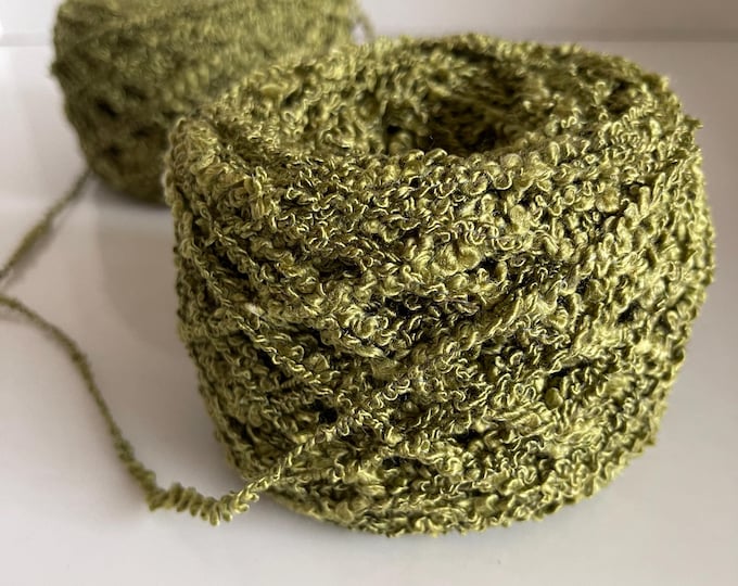 Green Weaving Yarn, Boucle Yarn, Acrylic Novelty Yarn, Textured Yarn ...