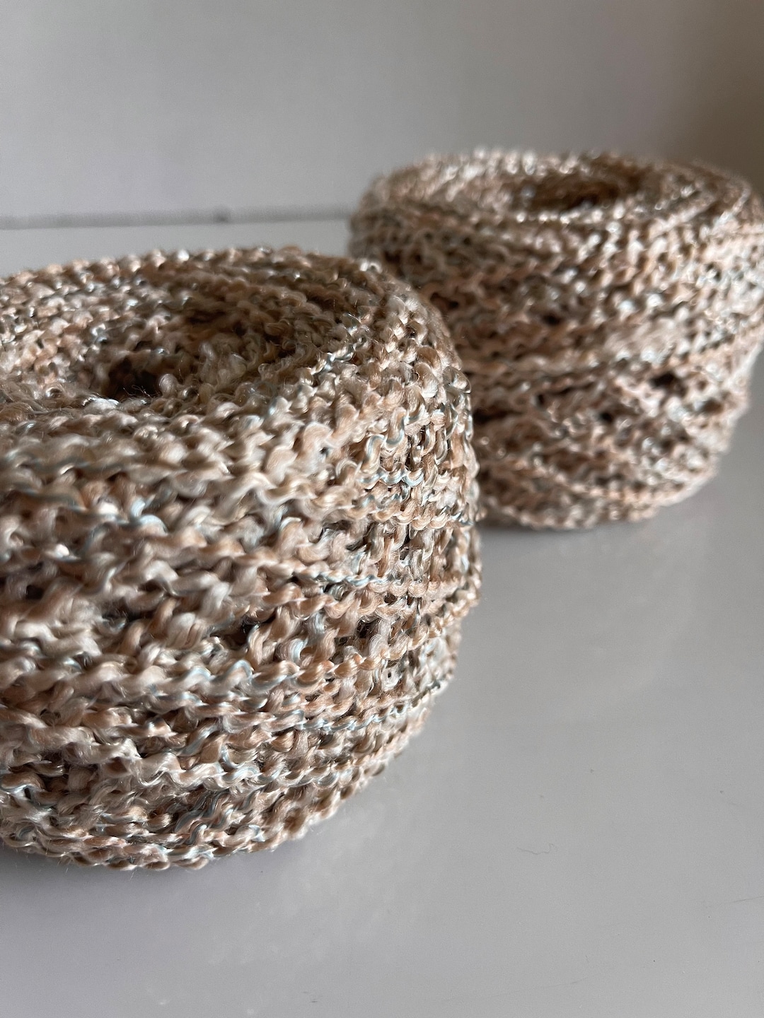 Silky Wavy Yarn, Textured Ripple Yarn, Pale Peach ,beige, Soft Green ...