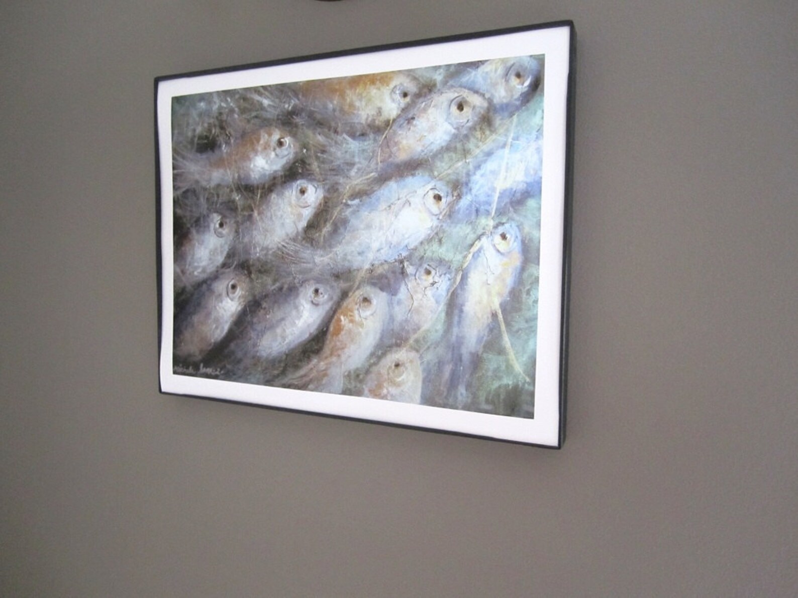 Abstract Fish Painting Print Ocean Wall Decor School of - Etsy