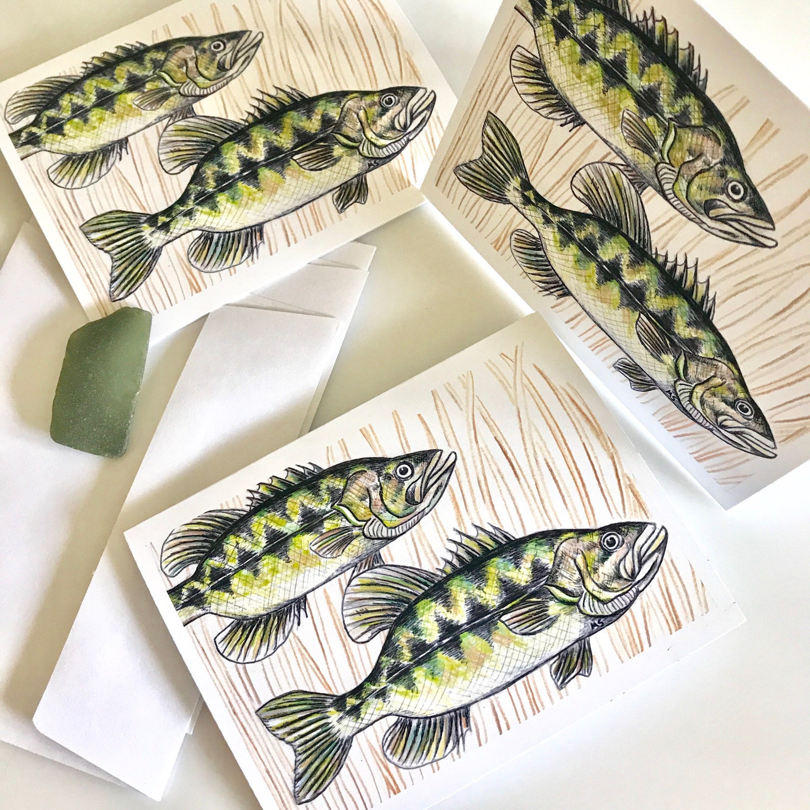 Largemouth Bass - Husband Card - Fathers Day Card - Fishing Dad Gift ...