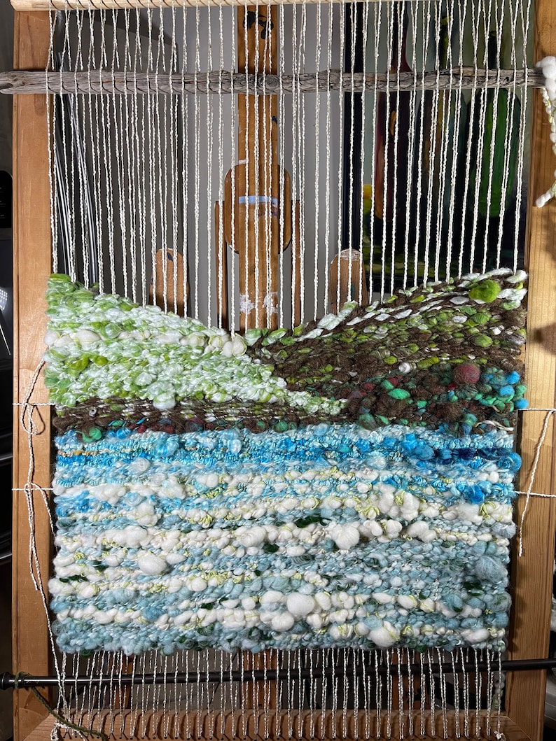 Large Woven Wall Art Handspun Art Yarn Landscape - Etsy