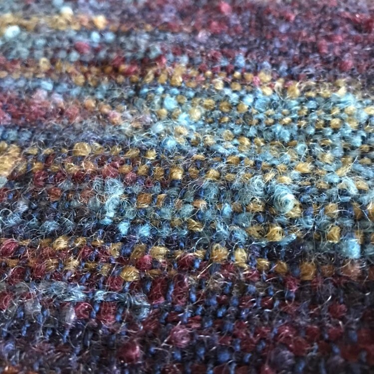 Handwoven Wool Scarf, Space Dyed Woven Wool Shawl, Blue, Maroon and ...