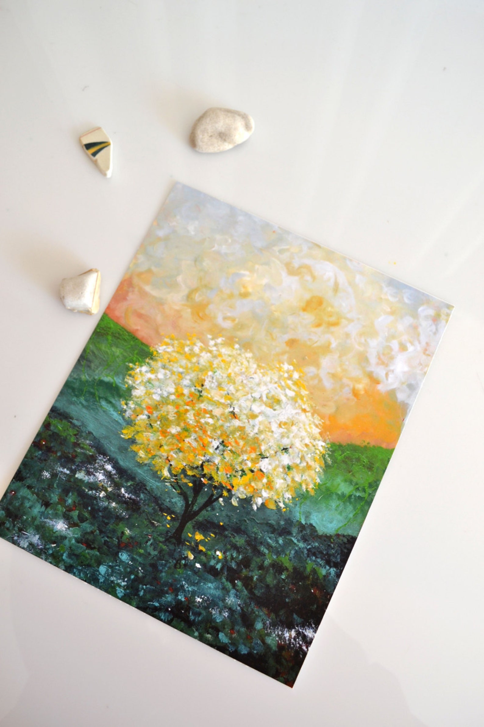 Yellow Tree Print Tree of Life Nursery Art Wall Decor - Etsy