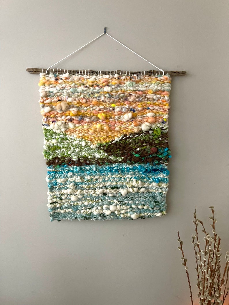 Large Woven Wall Art Handspun Art Yarn Landscape - Etsy