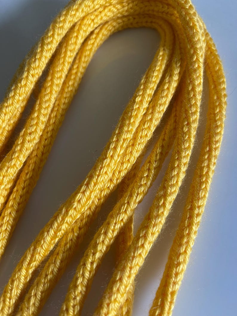 Yellow I Cord, 5 Yards, Braid Cord, Acrylic Knit Cord, I Cord for Wire ...