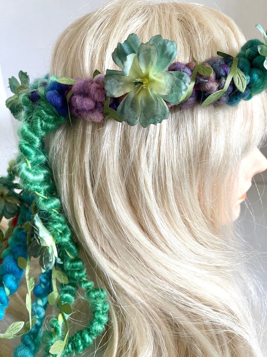 Woodland Fairy Flower Crown - Floral Crown- Elf Crown - Hand Dyed and ...