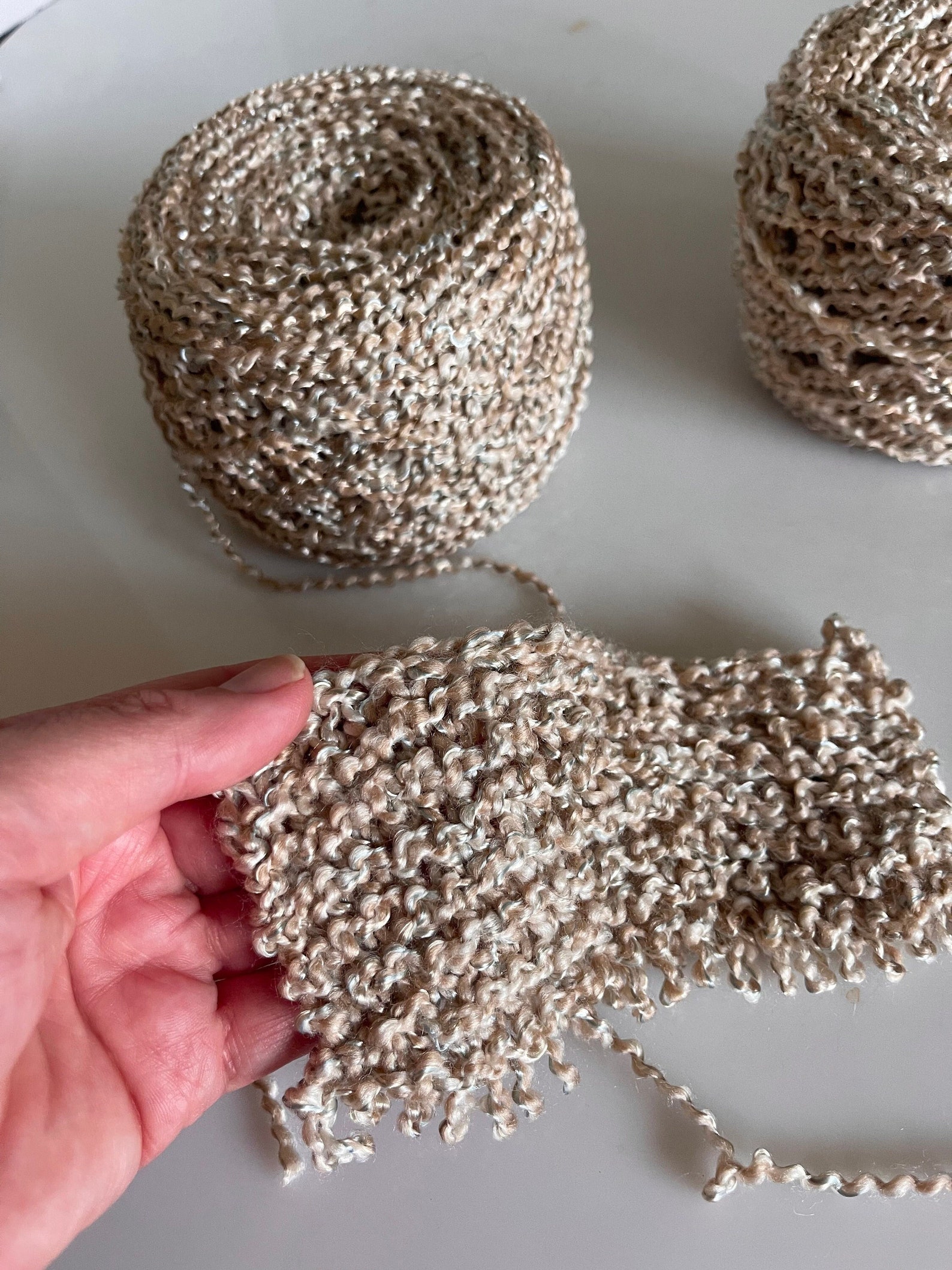 Silky Wavy Yarn, Textured Ripple Yarn, Pale Peach ,beige, Soft Green ...