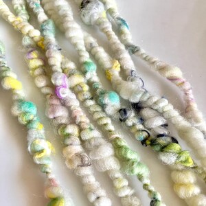 Seaglass Colors Scrappy Art Yarn Handspun, Chunky Weaving Yarn, 6 Yards ...