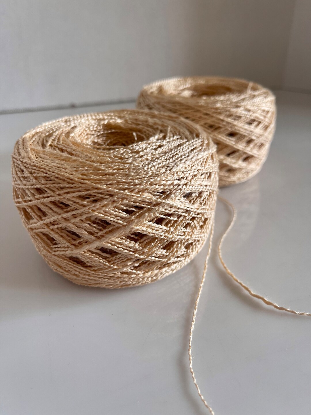 Rayon Slub Yarn, Creamy Beige Yarn, Weaving Yarn, Warp Yarn, Detash ...