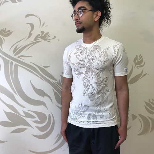 Masculini-tee Mesh Lace Tailored Fit T-shirt - Etsy