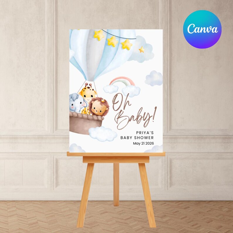 Editable Baby Shower Welcome Sign Poster | Custom Baby Shower ...