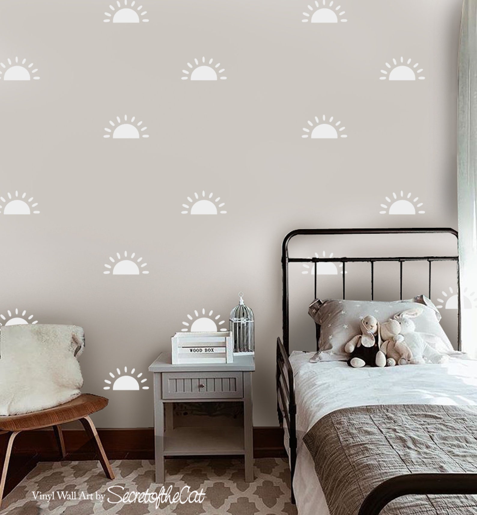 Half Sun Wall Decals Sun Decor Boho Wall Decal Sunshine - Etsy