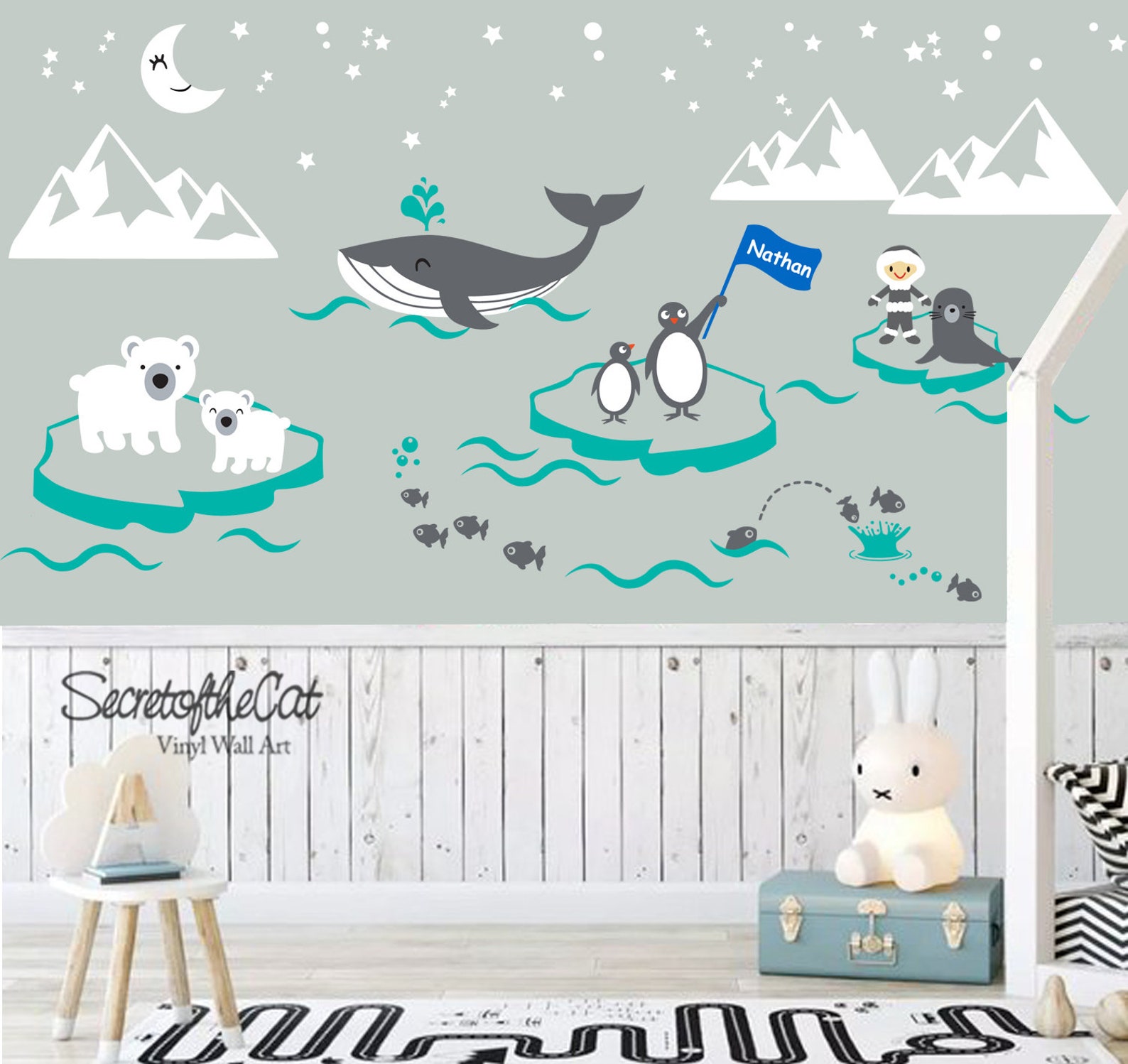 Arctic Animals Decal Nursery Wall Decal nursery Decor | Etsy
